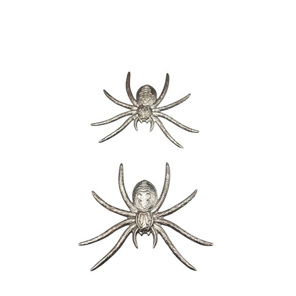 Holiday | Pressed Metal Halloween Silver Spiders Lightweight Set Of 2 | Poshmark